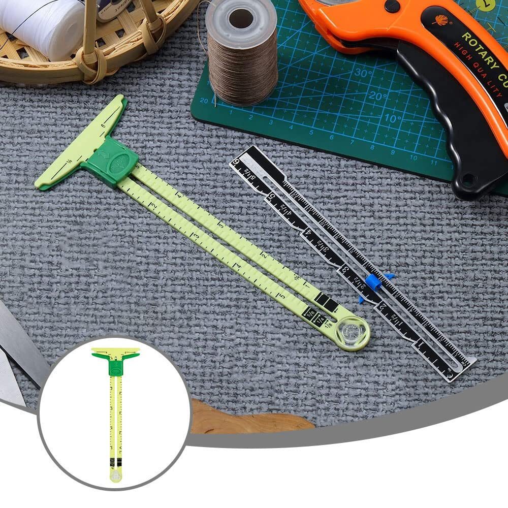 5 In 1 Sliding Gauge Measuring Sewing Ruler Tool for Sewing Crafting ...