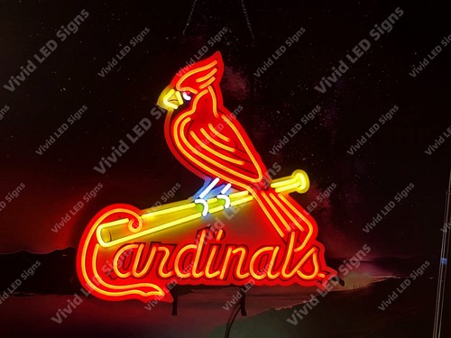 St. Louis Cardinals Baseball 24"x24" Vivid LED Neon Sign Light Lamp ...