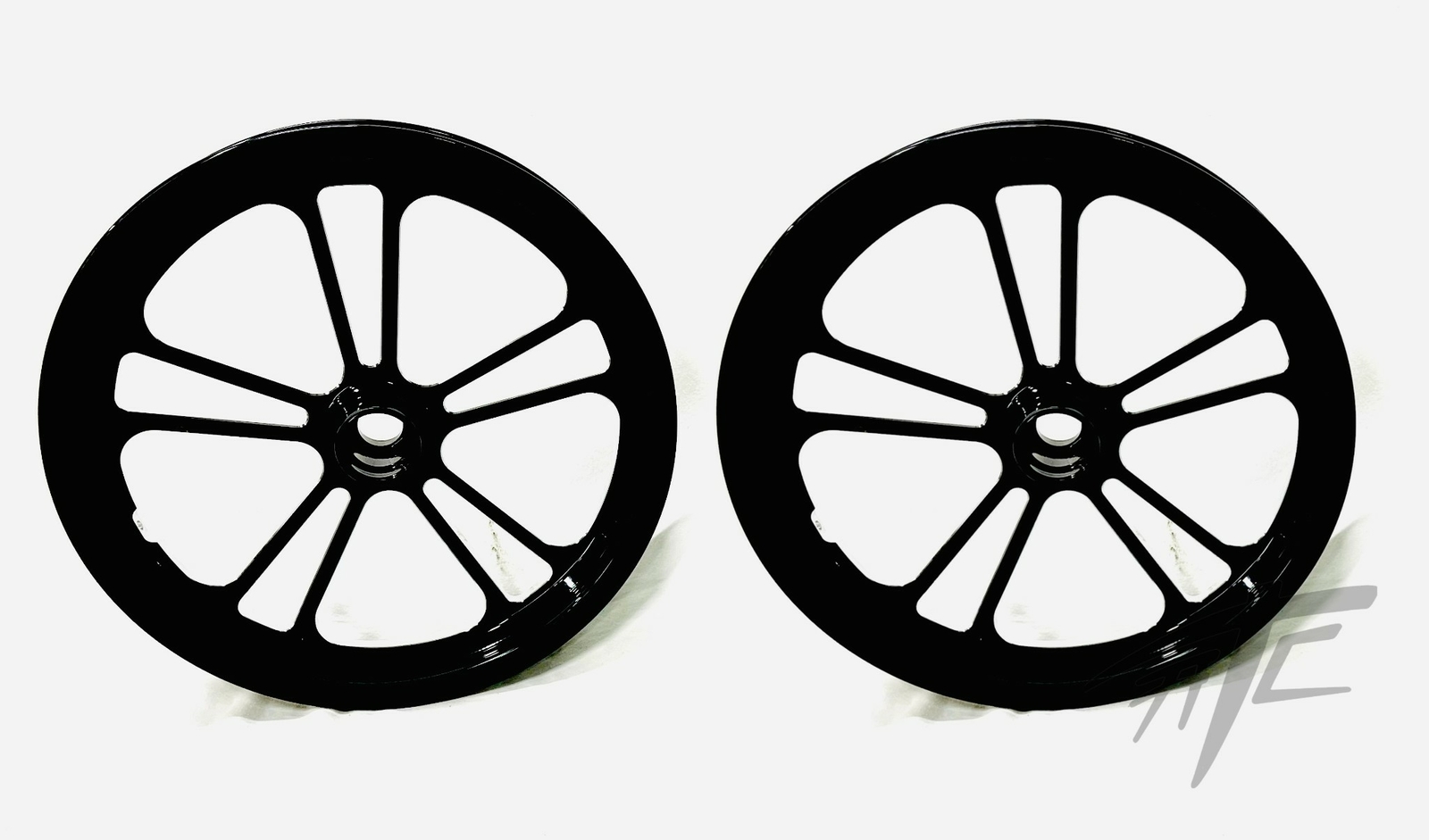 17" Front Drag Racing Wheels - "LINA" - Black Contrast Cut - Set of 2 ...