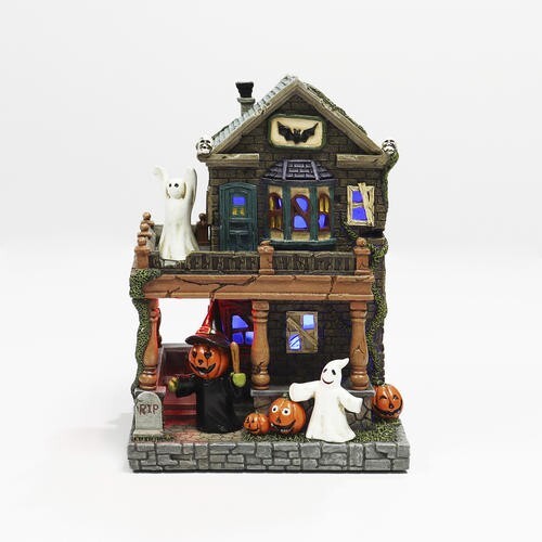 8" Haunted House Color Changing LED w/ Music Tabletop Halloween Village ...