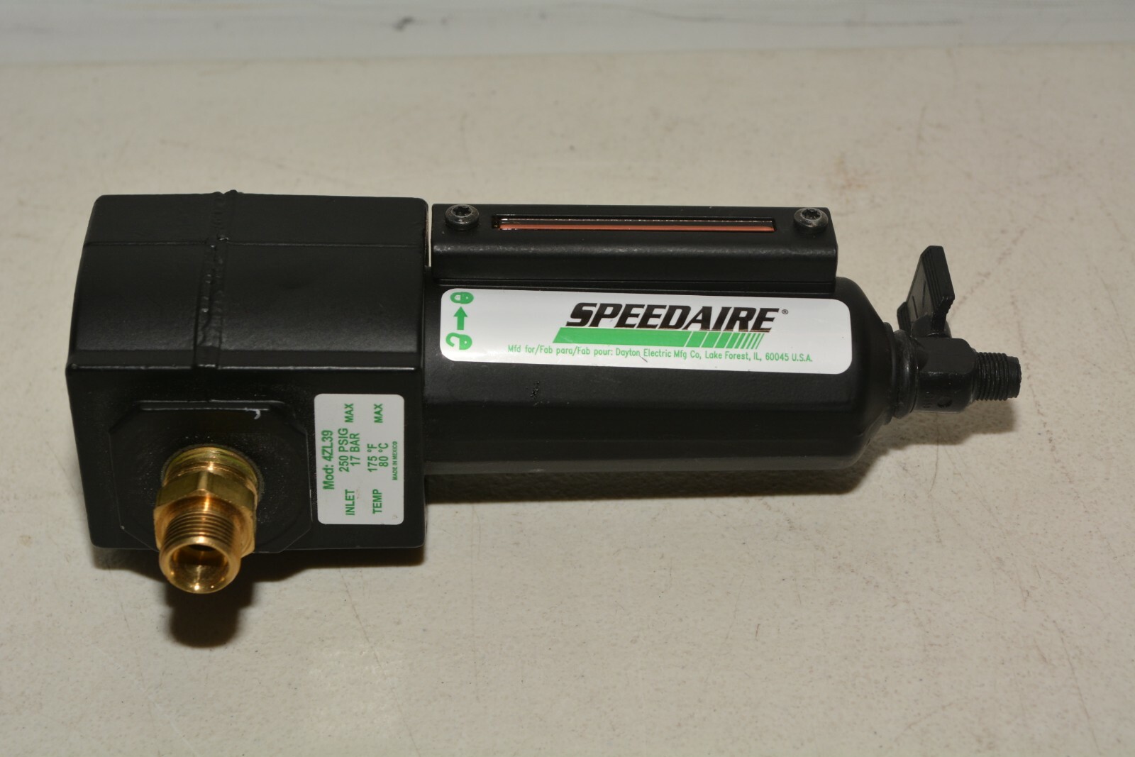 Speedaire 4ZL39 Compressed Air Filter 250 PSI 17 BAR | eBay