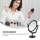 Retro Makeup Mirror Black Desktop Cosmetic Mirror Rotating Design for ...
