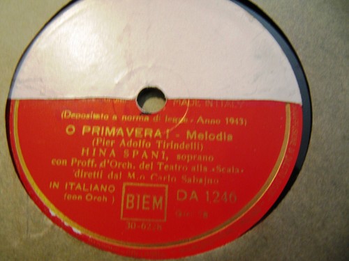 Argentine 1929 HINA SPANI DVORAK Canzone boeme Tirindelli Primavera HMV ...