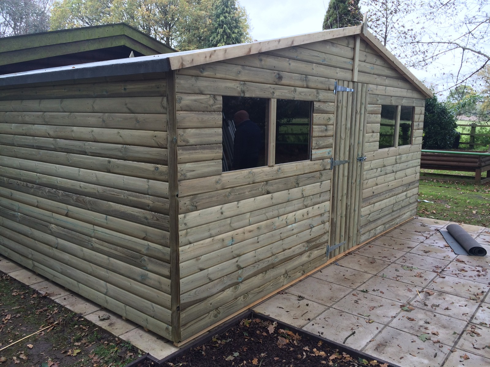 TANALISED PRESSURE TREATED SHED 12x12 COMPLETE WITH TIMBER FRAME BASE ...