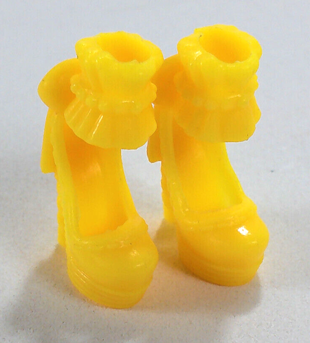 Mattel Barbie & Other Fashion Doll Shoes Yellow Ruffled Closed Toe ...