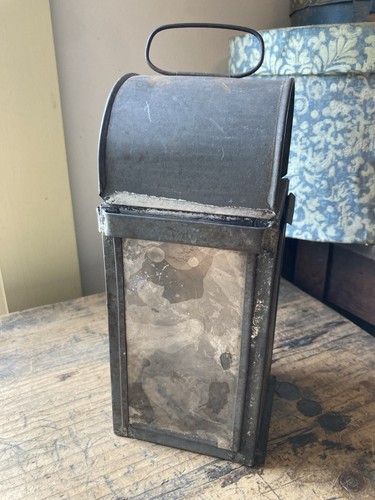 Mica Window! Antique primitive Early lighting Tin Lantern solid ...