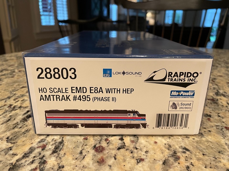 Rapido 28803 HO Scale EMD E8A HEP, Amtrak #495, Phase II Paint Scheme Sound, New | eBay