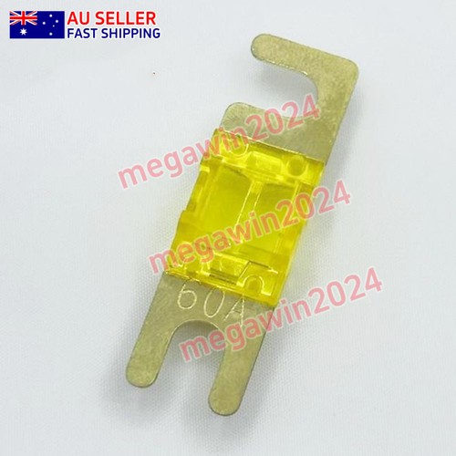 10PCS Yellow Mini ANL Fuses 60A Gold-Plated Zinc for Car Audio Video ...