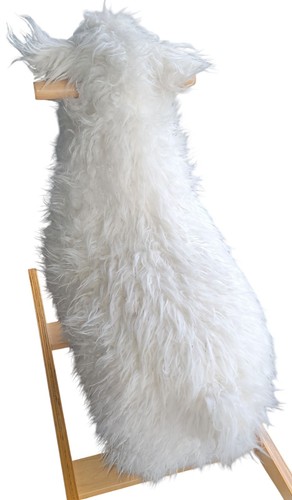 RARE HTF Pottery Barn Sheep Rocker Easter Nursery White Fuzzy easy care ...
