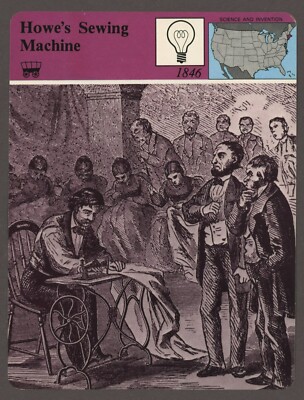 Howes Sewing Machine Story of America Science Invention History Card | eBay