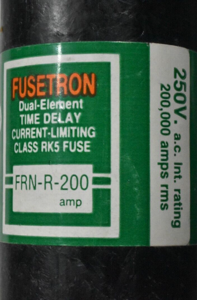 Bussmann Fusetron FRN-R-200 Fuse Dual Element Time Delay RK5 Fuse ...
