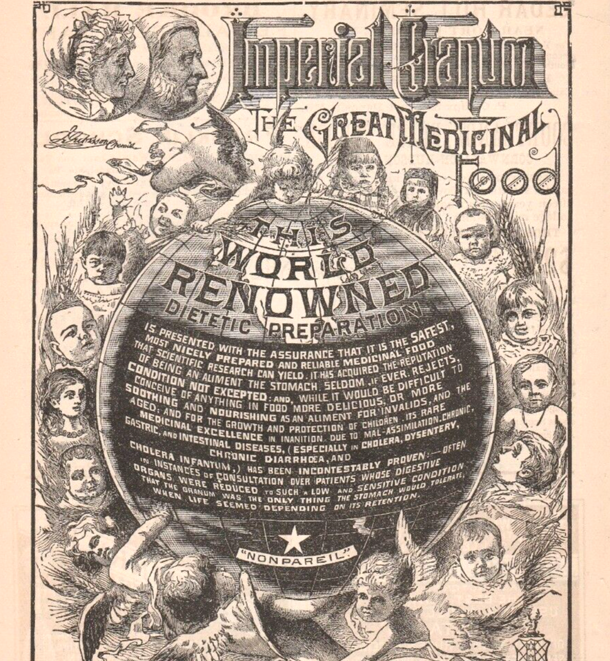 Quack Medicine 1886 Imperial Granum Medicinal Food John Carle & Sons ...