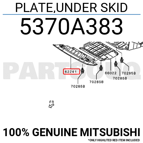 5370A383 Genuine Mitsubishi PLATE,UNDER SKID | eBay