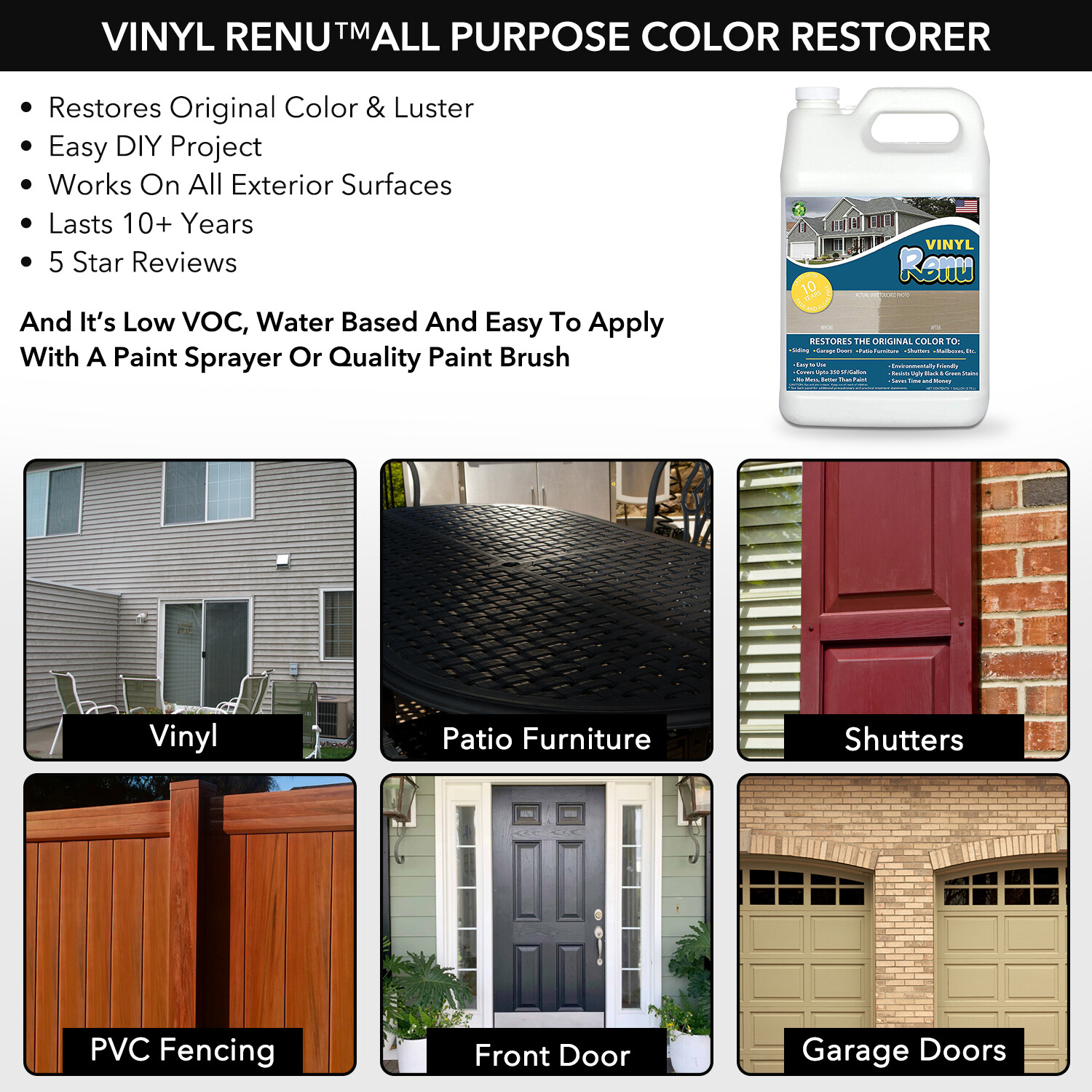Vinyl Renu Premium Siding Restorer Restores Original Color & Beauty of ...