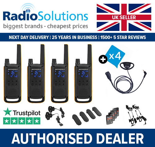 Motorola Walkie Talkie T82 EXTREME Quad Pack Two Way Radio Licence Free ...
