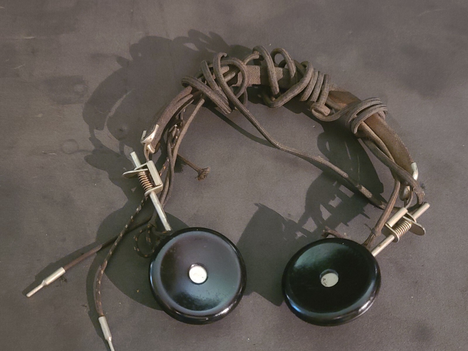 WW2 WWII Trimm Inc. Aircraft Pilot Headset Trimm Featherweight Bakelite ...