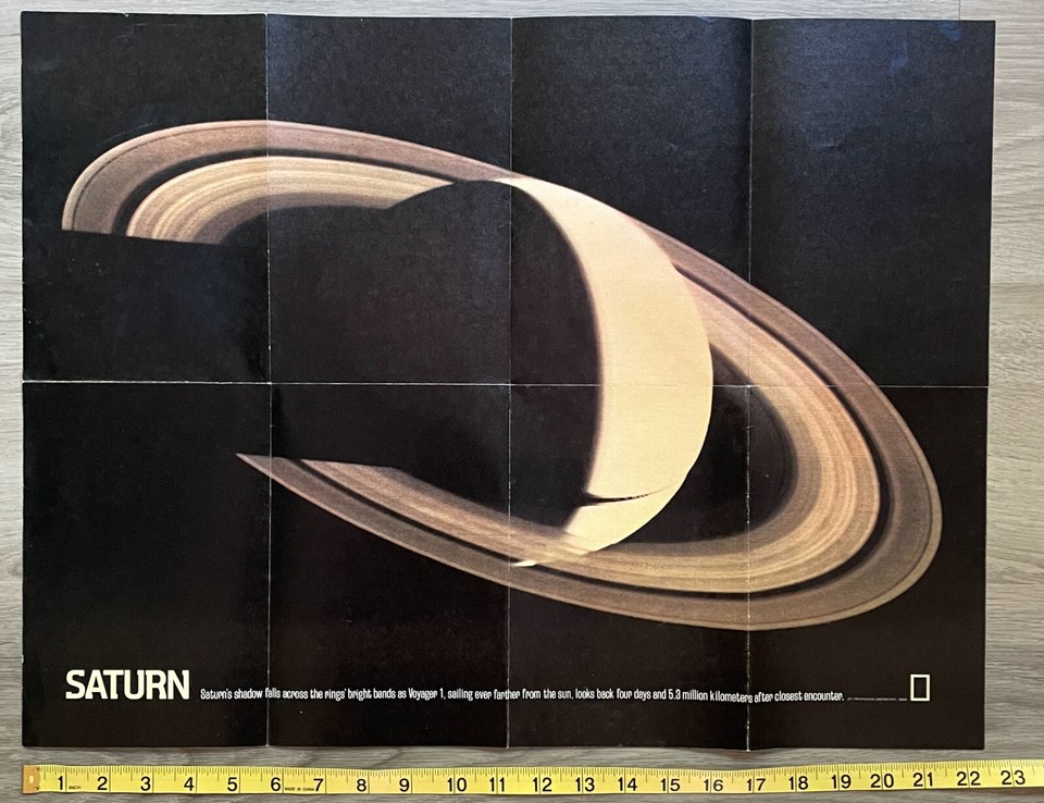 Vintage National Geographic July 1981 Solar System/Saturn Map Poster 22 ...