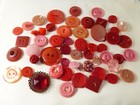 VTG Mixed size lot of Red color Fun 55 pc Plastic Sewing Buttons for ...