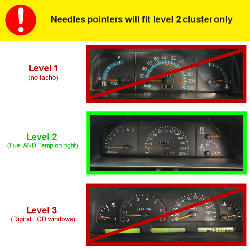 Red Needle Pointers for Holden Commodore VN VP VR VS level 2 cluster ...