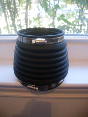 Rubber Flex Collar Pipe Boot Coupling 4" x 4.75" IDs, 5" Length, w ...