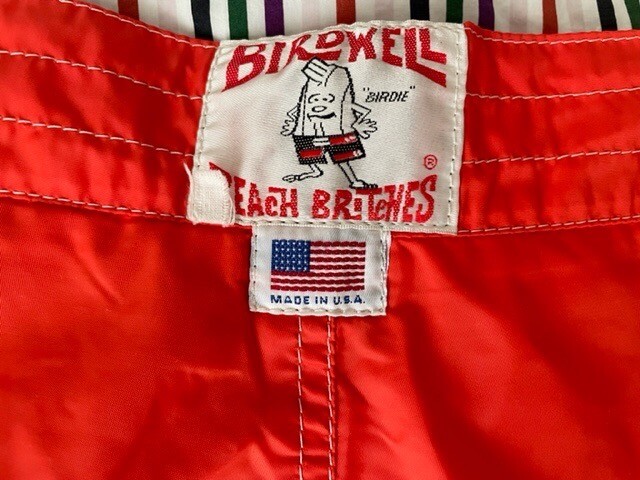 BIRDWELL BEACH BRITCHES Vintage 70s HAZARD ORANGE Boa… - Gem