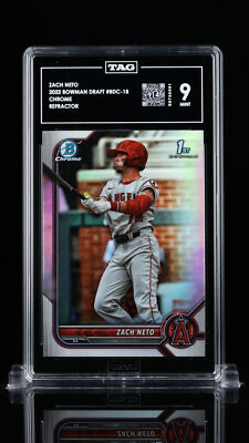 2022 Bowman Draft #BDC-18 Zach Neto Chrome Refractor TAG 9 | eBay