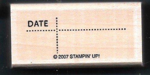 DATE LINES CHART Business Card tag Words NOTE Stampin' Up! wood RUBBER ...