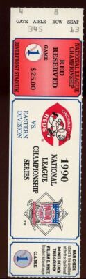 Baseball Ticket 1990 NLCS GM 1 Cincinnati Pittsburgh Pirates Barry ...