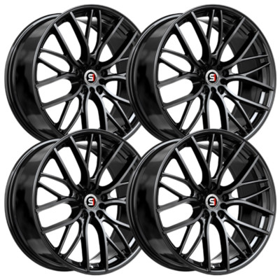 (Set-4) Spec-1 SP-61 17x8 4x100/4x114.3 42mm Gloss Black wheels rims 17 ...