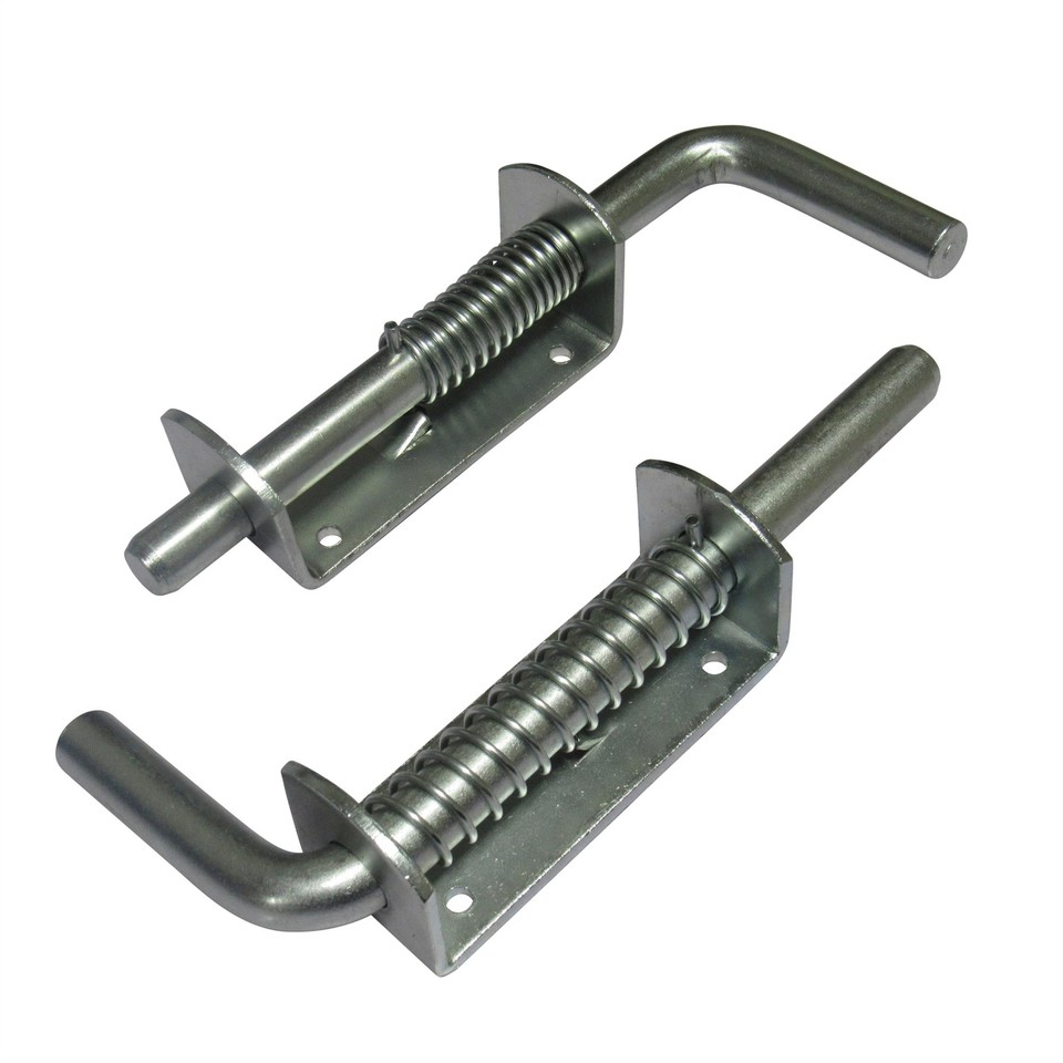 Spring Loaded Shoot Bolts X2 (Zinc Plated Drop Bolt Field Gate Stable ...