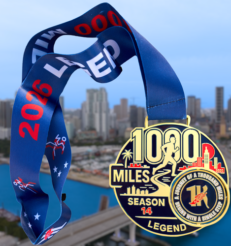 2026 'RUN 1000 MILES CHALLENGE' FINISHERS SPINNER MEDAL RUNNING 1K RUN ...