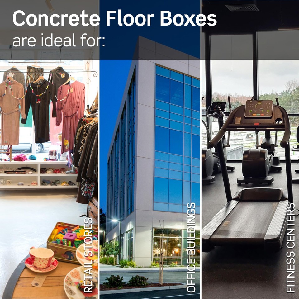 Concrete Floor Box Brass Plated Cover Plate, 2 Decora Flip Lids, FBC2F ...