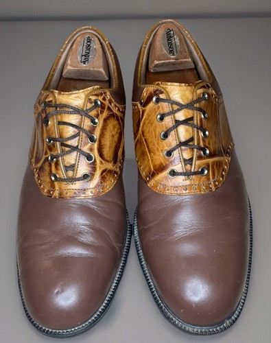 FootJoy Icon SZ 11 W Brown Leather Alligator Golf Shoes Spikes EUC ...