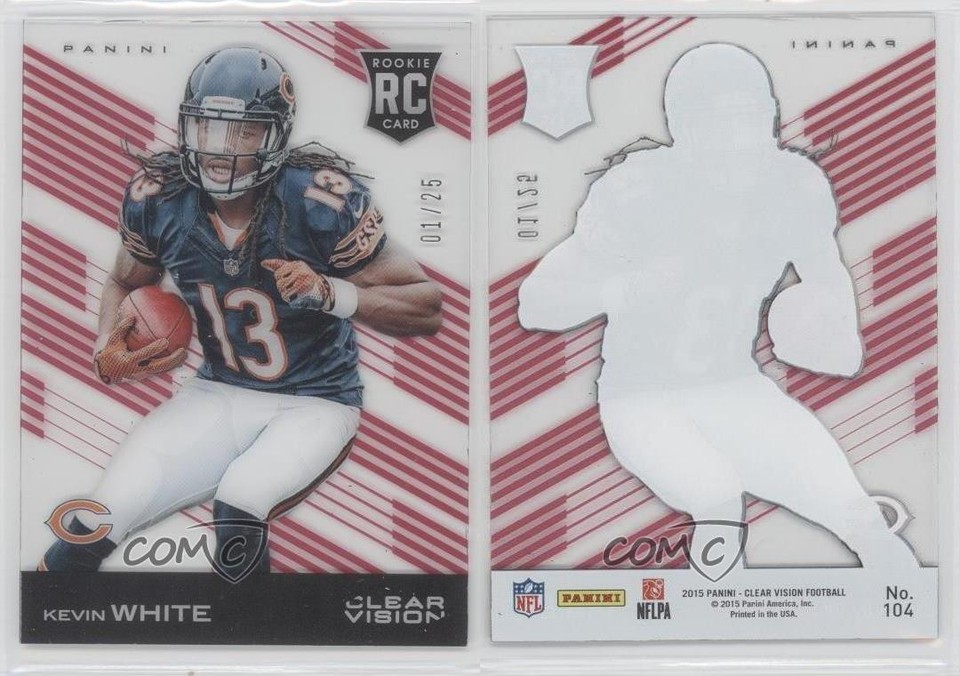 2015 Panini Clear Vision Red 1/25 Kevin White (Running) #104 Rookie RC ...