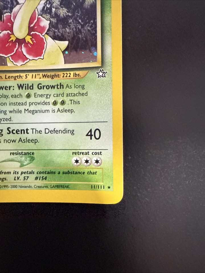 Pokémon TCG Meganium Neo Genesis Holo Unlimited Rare Card 11/111 | eBay