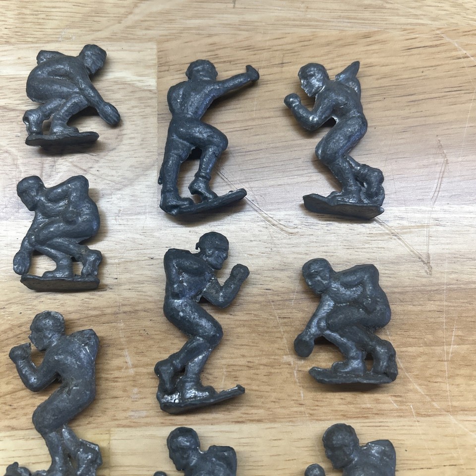 Vintage Lot (21) Lead?/Pewter? football players Leather Helmets “W@W ...