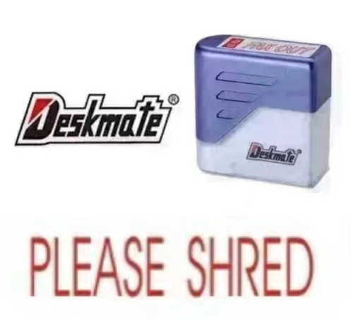 {PLEASE SHRED} Deskmate Office Stamp Pre-inked Self-Inking Rubber ...