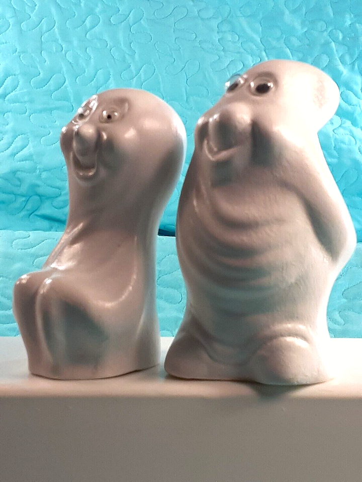 2 Vintage Homemade Ceramic Halloween Ghosts w/ Googly/Wiggle Eyes 3.25 ...