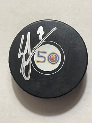 New York Islanders SCOTT LACHANCE Signed 50th Anniversary Hockey Puck ...
