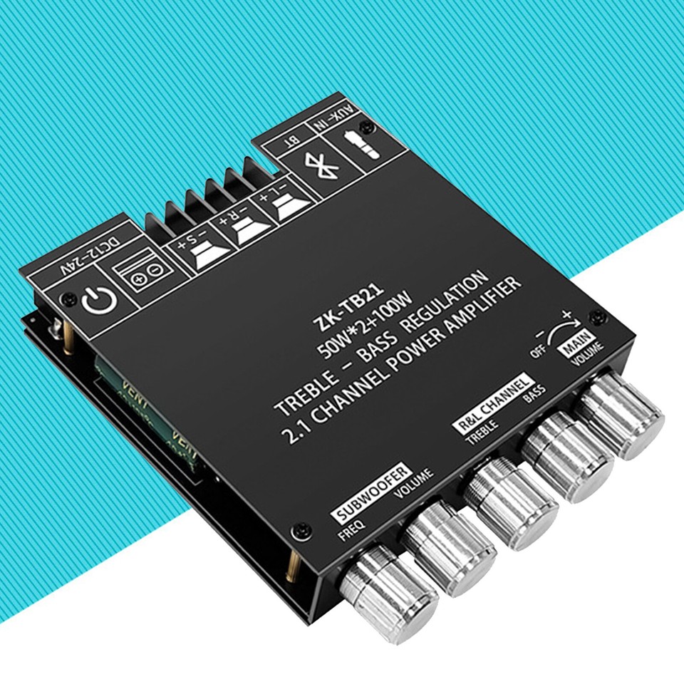 ZK-TB21 Digital Power Amplifier Module 2.1channel Bluetooth 50W*2+100W ...