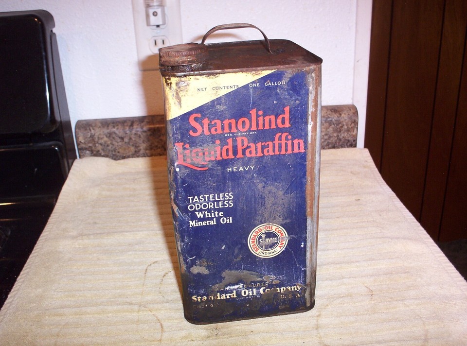 VINTAGE STANDARD OIL COMPANY " STANOLIND " LIQUID PARAFFIN OIL CAN | eBay
