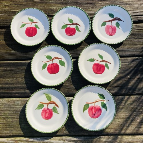 7pcs of Blue Ridge Southern Potteries Quaker Apple 6” Bread/Dessert ...