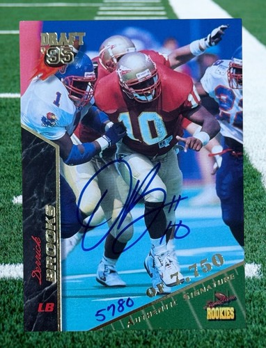 1995 Signature Rookies Signatures /7750 Derrick Brooks #11 Rookie Auto ...