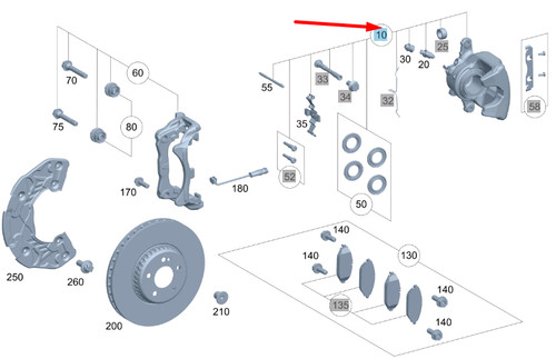 NEW MERCEDES-BENZ C W205 FRONT RIGHT BRAKE CALIPER A2054210481 ORIGINAL ...