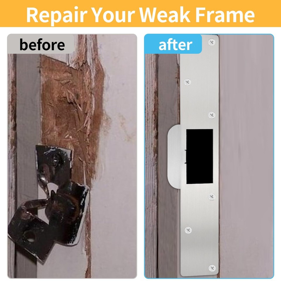 Door Latch Strike Plate Security Reinforcement Plate Deadbolt Strike ...