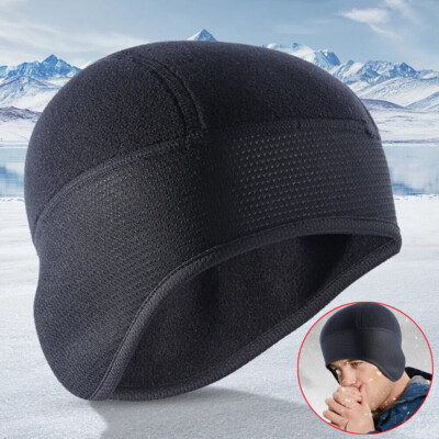 Winter Helmet Liner Skull Cap Fleece Lined Warmer Cycling Cap Thermal ...