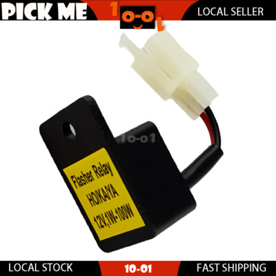 Universal 12V 1W-100W LED FLASHER RELAY PLUG 2 PIN Fit Honda Yamaha ...