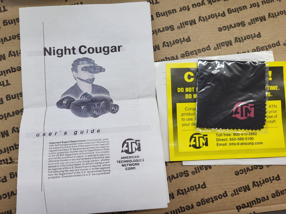ATN Night Cougar Dual Tube Gen 1+ Night Vision with Head Mount | eBay