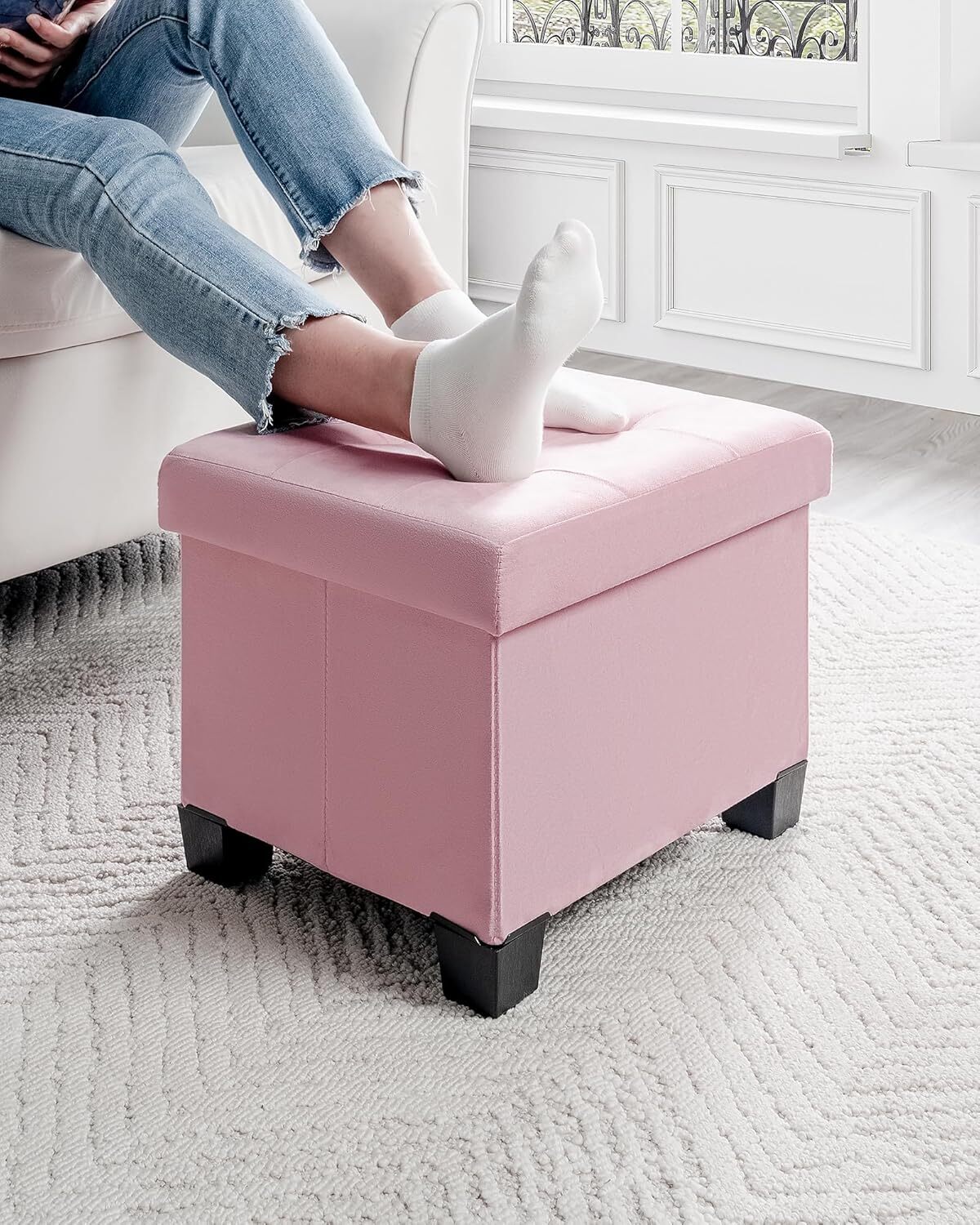 Small Folding Storage Ottoman, Foot Rest Stool, 8 gallons (32 Small ...