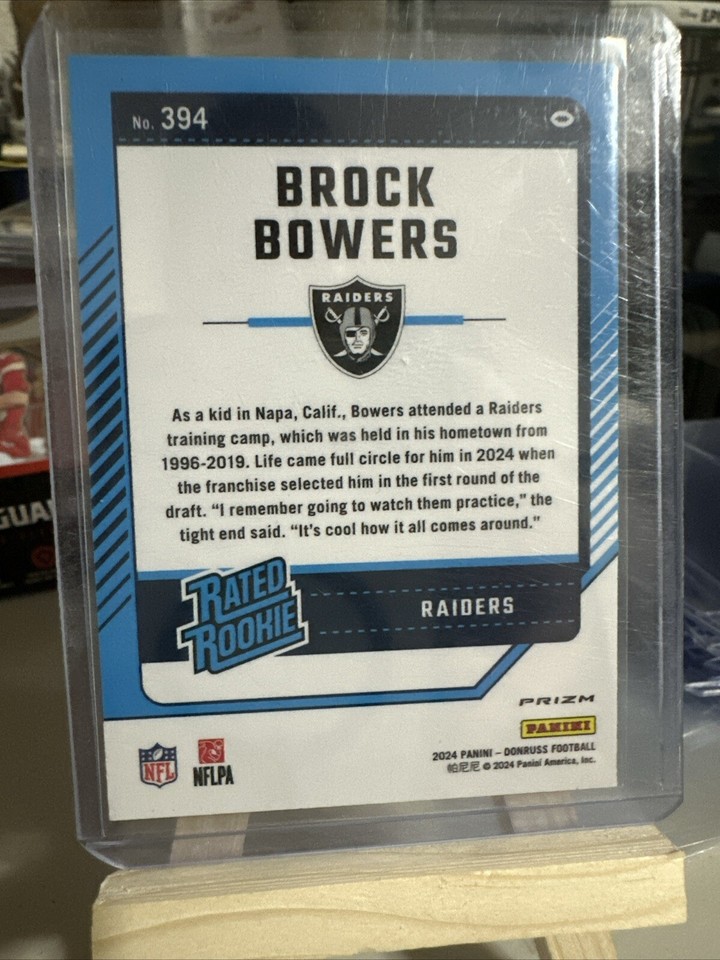 2024 Donruss #394 Brock Bowers Rated Rookie RED PANDORA | eBay